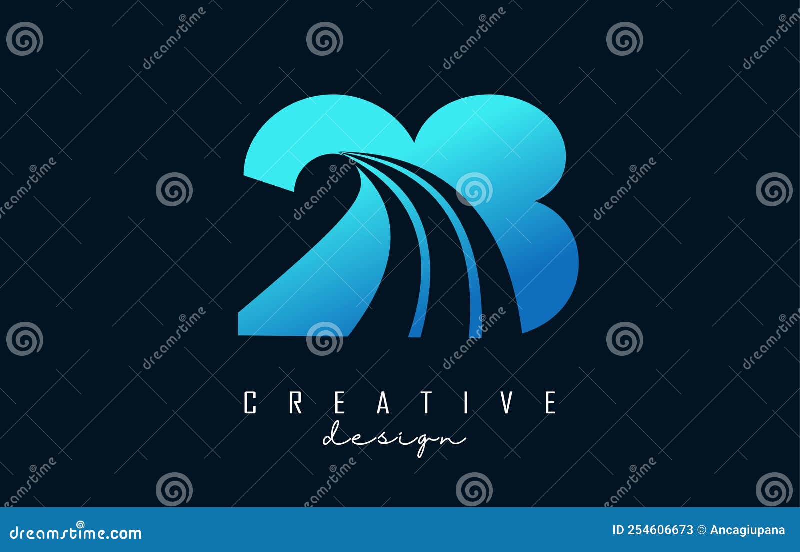 Creative Number 28 2 8 Logo with Leading Lines and Road Concept Design ...