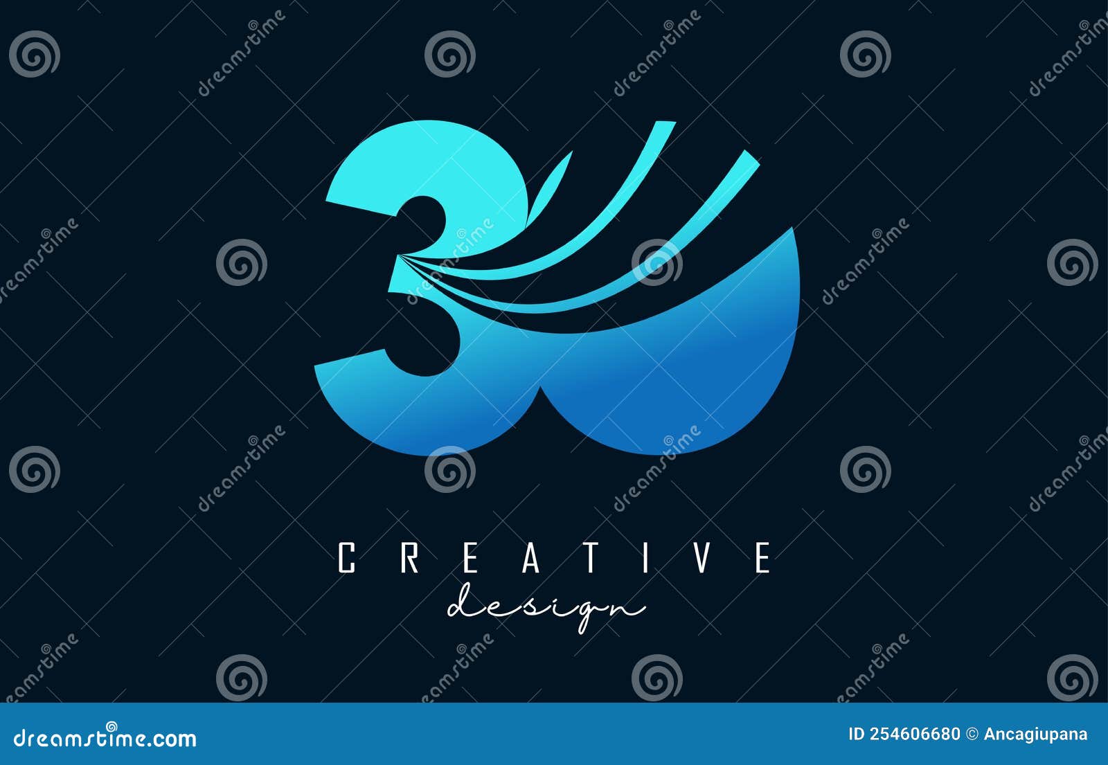 Creative Number 109 Logo With Leading Lines And Road Concept Design ...