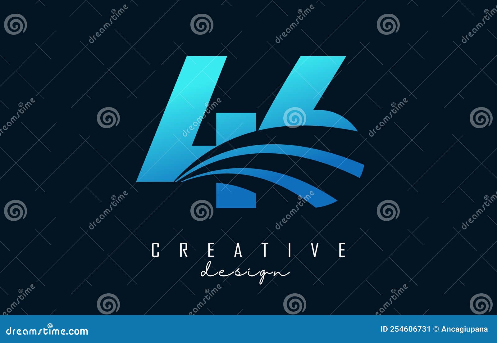 Creative Number 46 4 6 Logo with Leading Lines and Road Concept Design ...