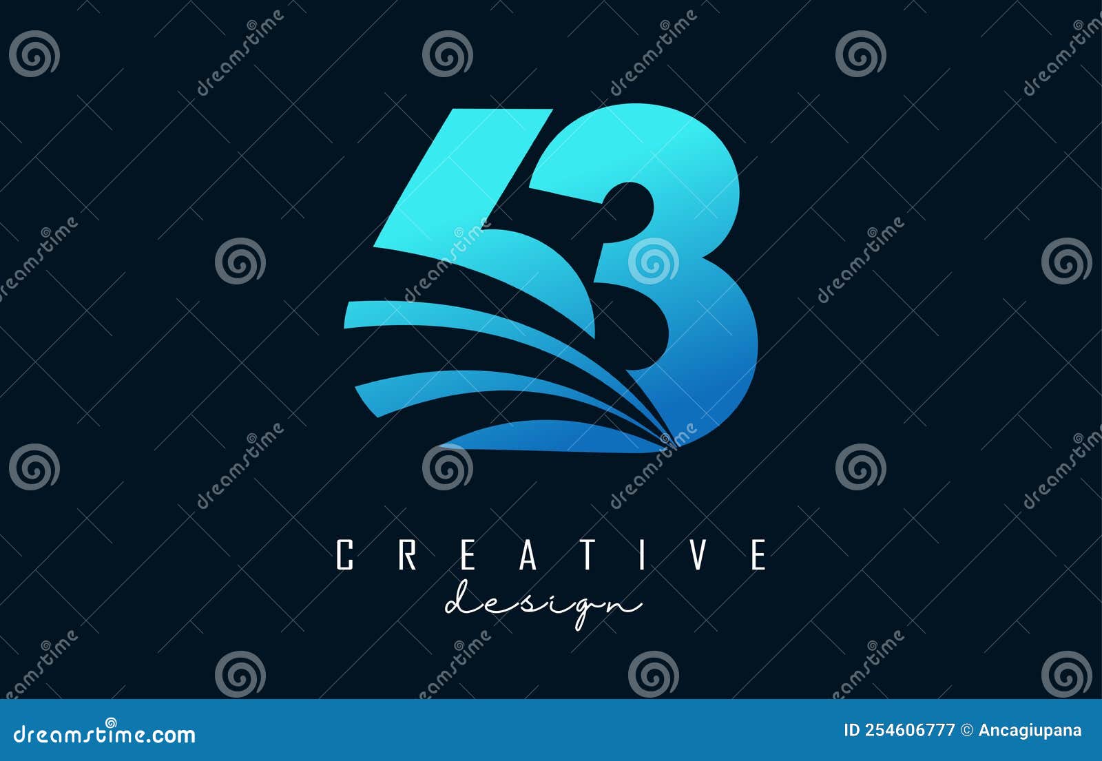 Creative Number 63 6 3 Logo with Leading Lines and Road Concept Design ...