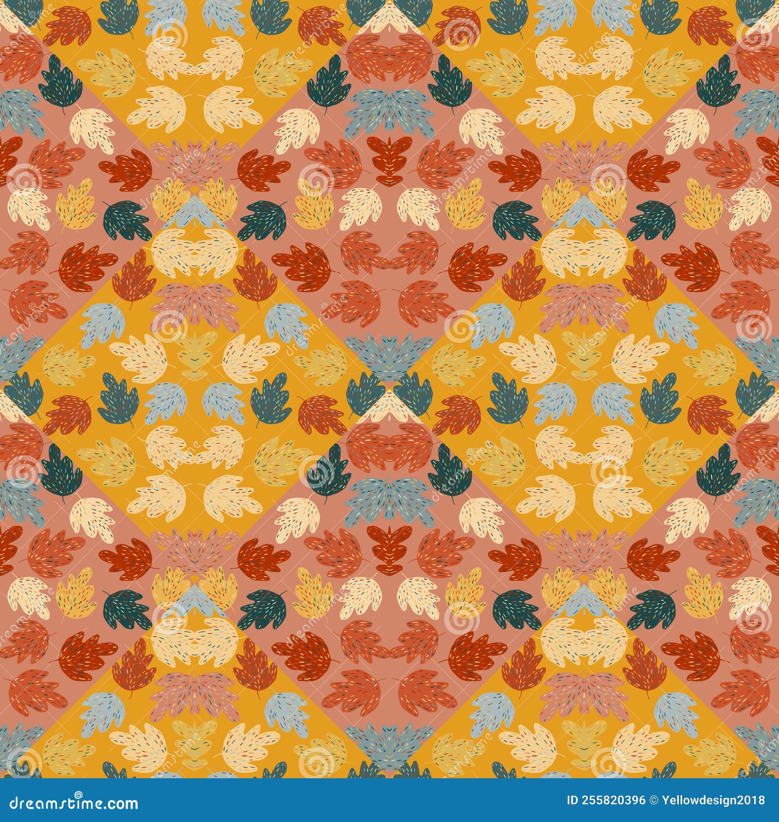 Creative Oak Mosaic Seamless Pattern. Maple Foliage Backdrop Tile Stock ...