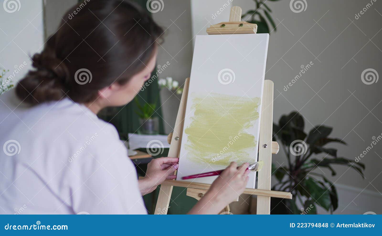Creative Occupation. the Artist Work with Oil Paints Stock Footage ...