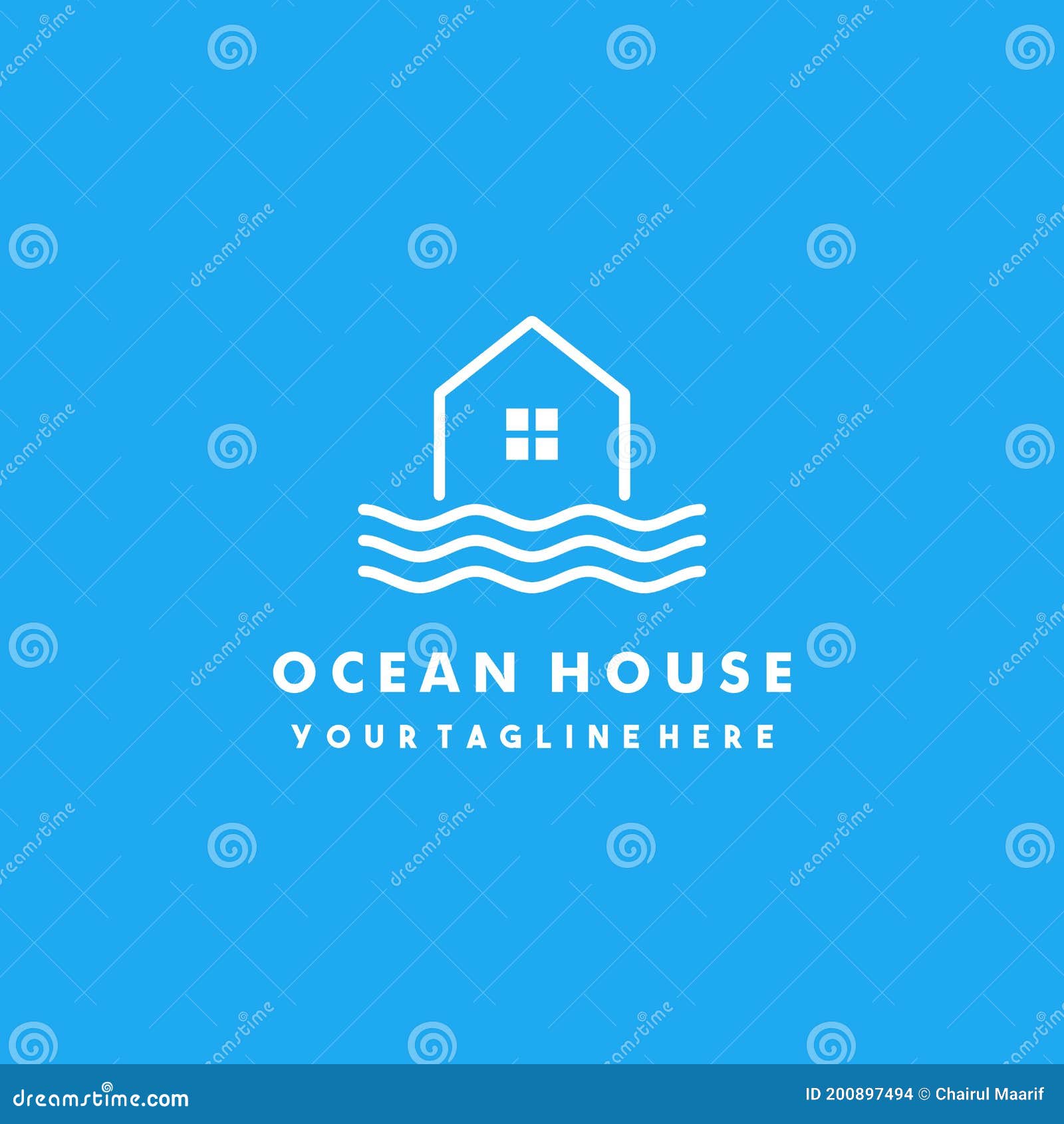 Creative Ocean House Logo Design Stock Illustration - Illustration of ...
