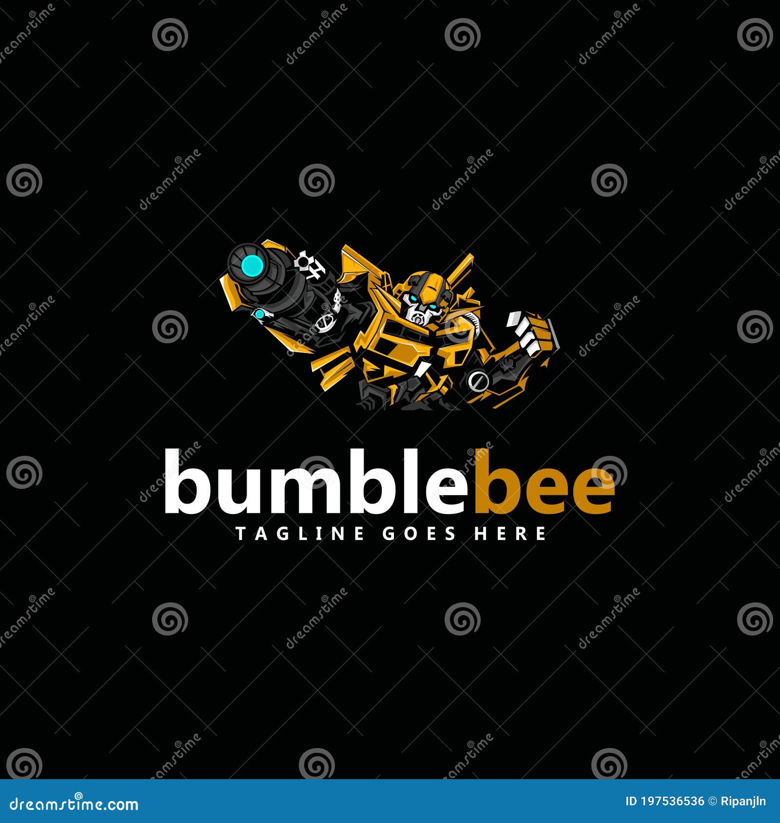 Bumblebee Robot Logo Conseft Stock Vector - Illustration of element ...