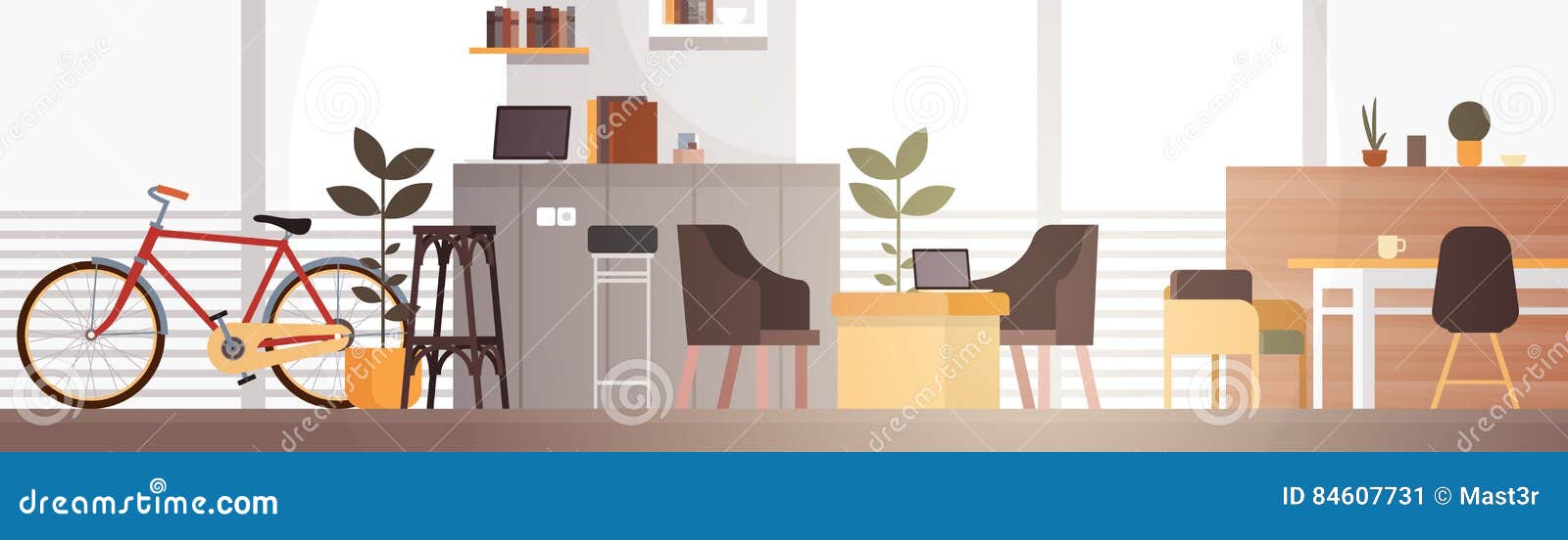 Creative Office Co-working Center University Campus Modern Workplace ...