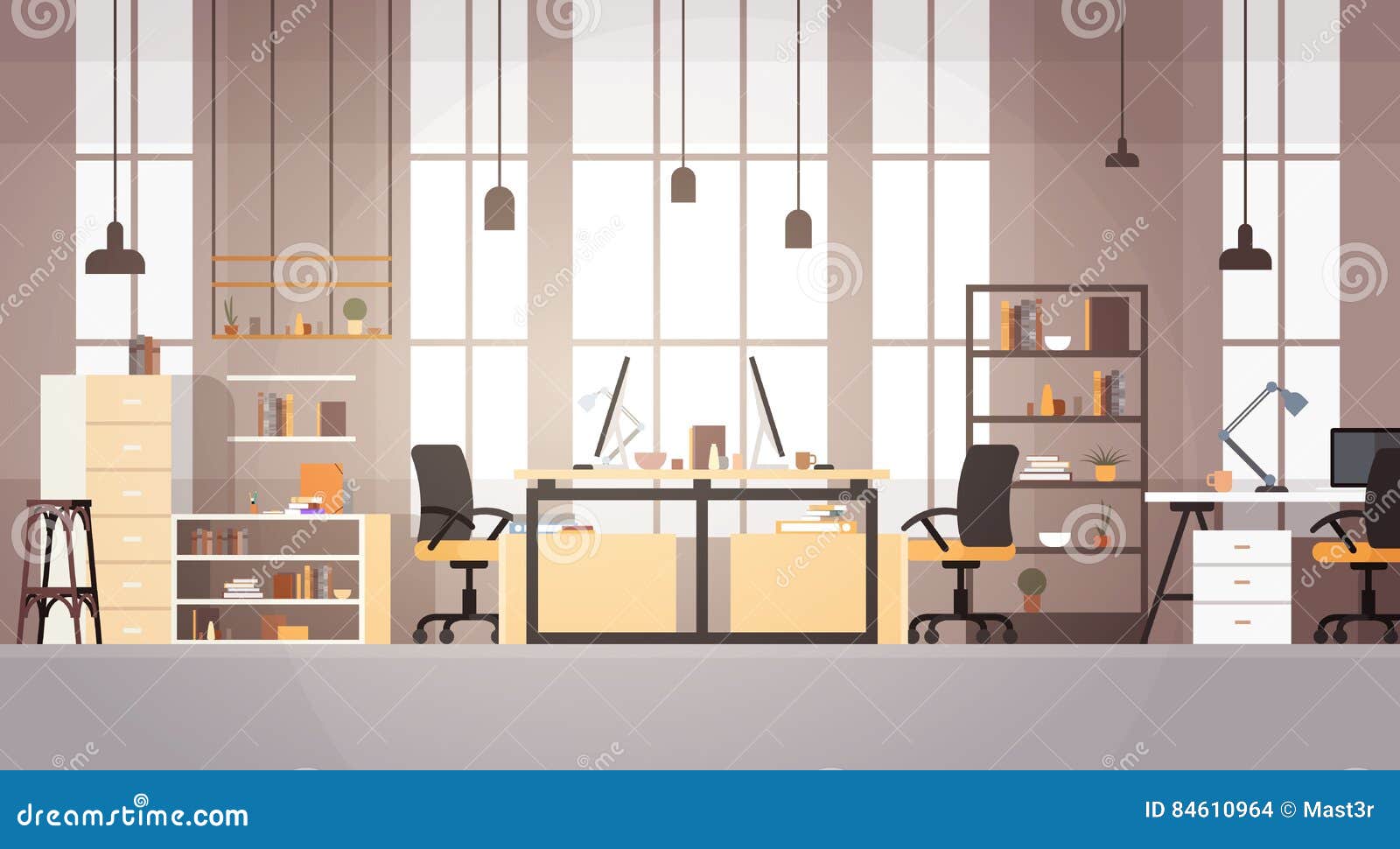 Creative Office Co-working Center University Campus Modern Workplace ...