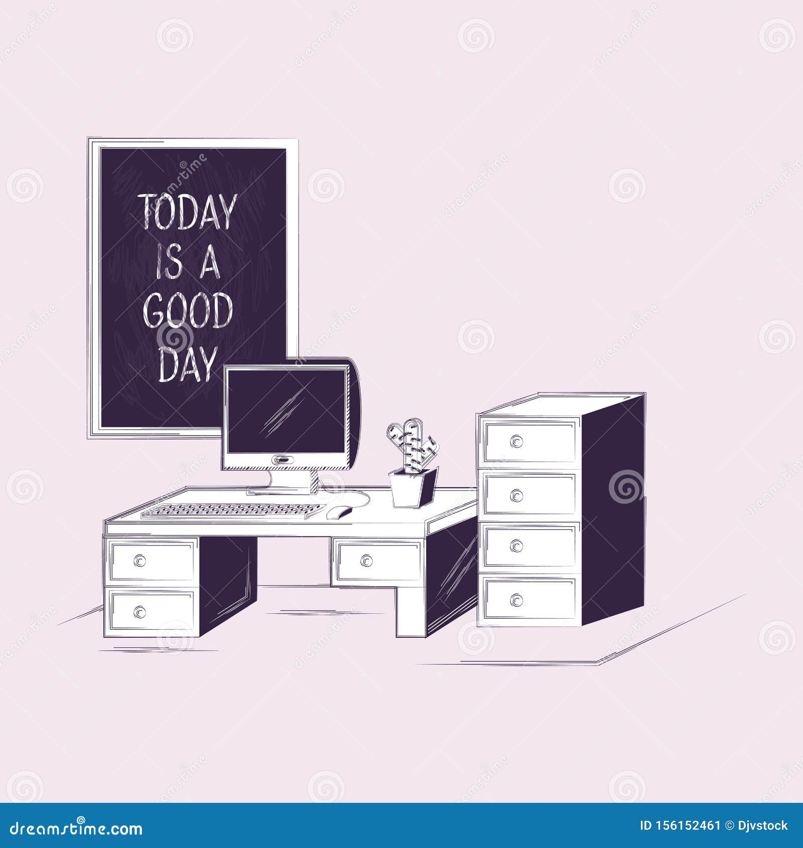 Creative Office Design Vector Ilustration Stock Illustration ...