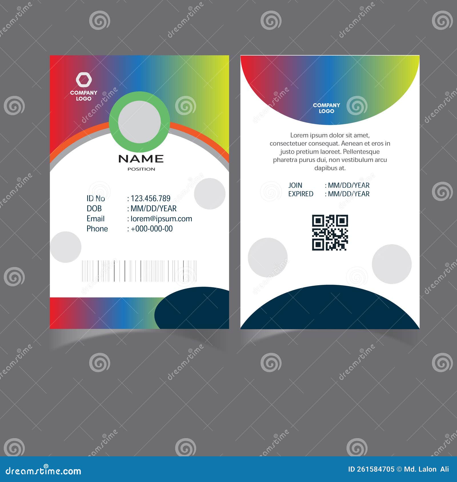 Office id card design stock vector. Illustration of brand - 261584705
