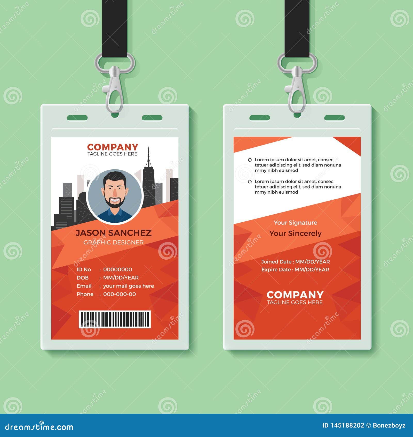 Creative Office Identity Card Template Stock Vector - Illustration of ...