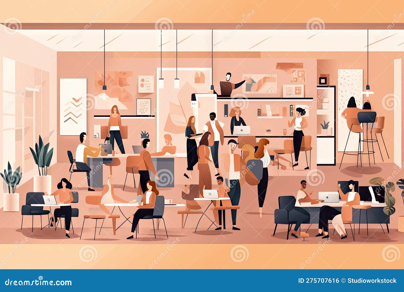 Creative Office, with Mix of People from Different Countries and ...