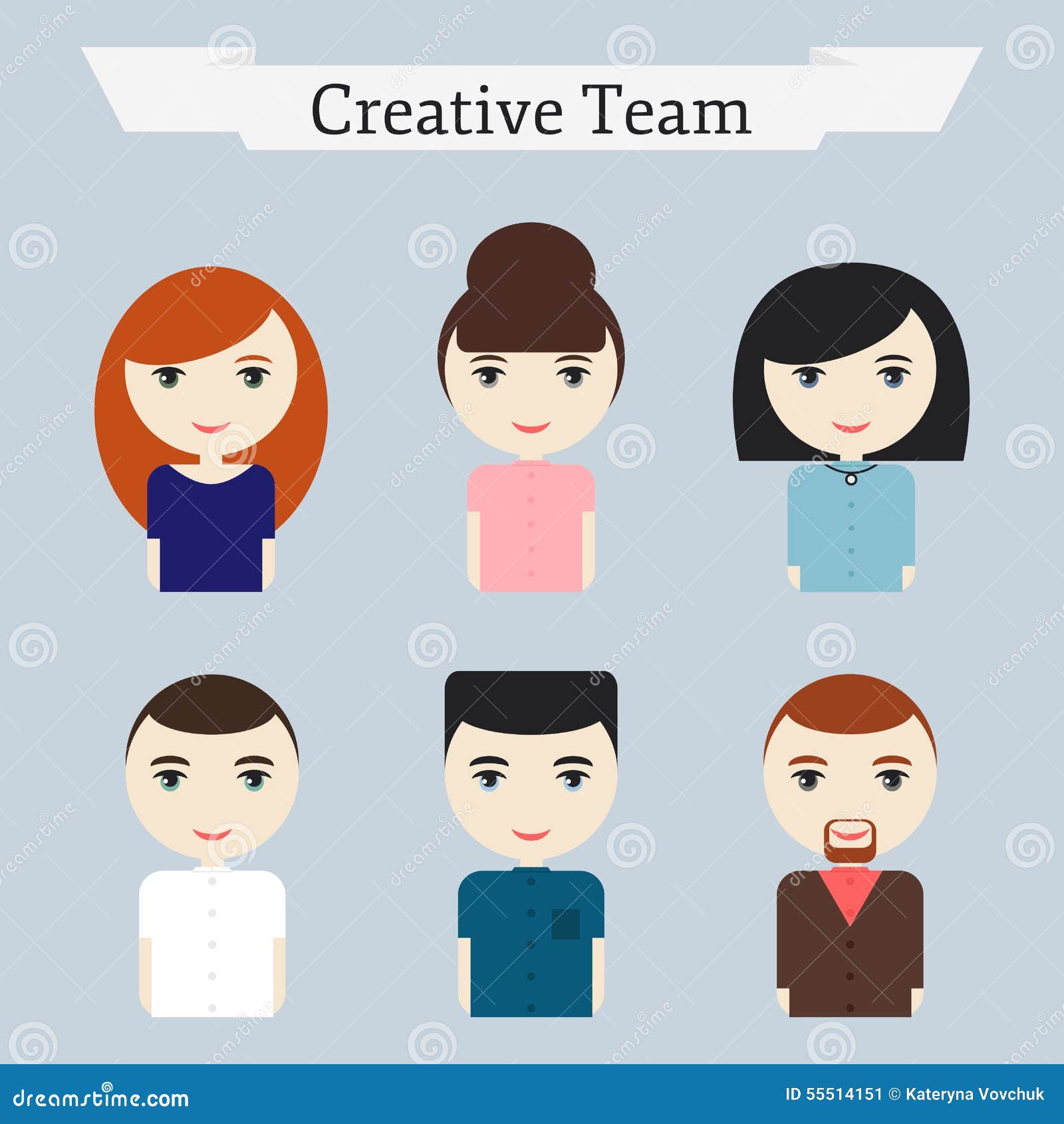 Creative Office Team People Icons Set Stock Vector - Illustration of ...