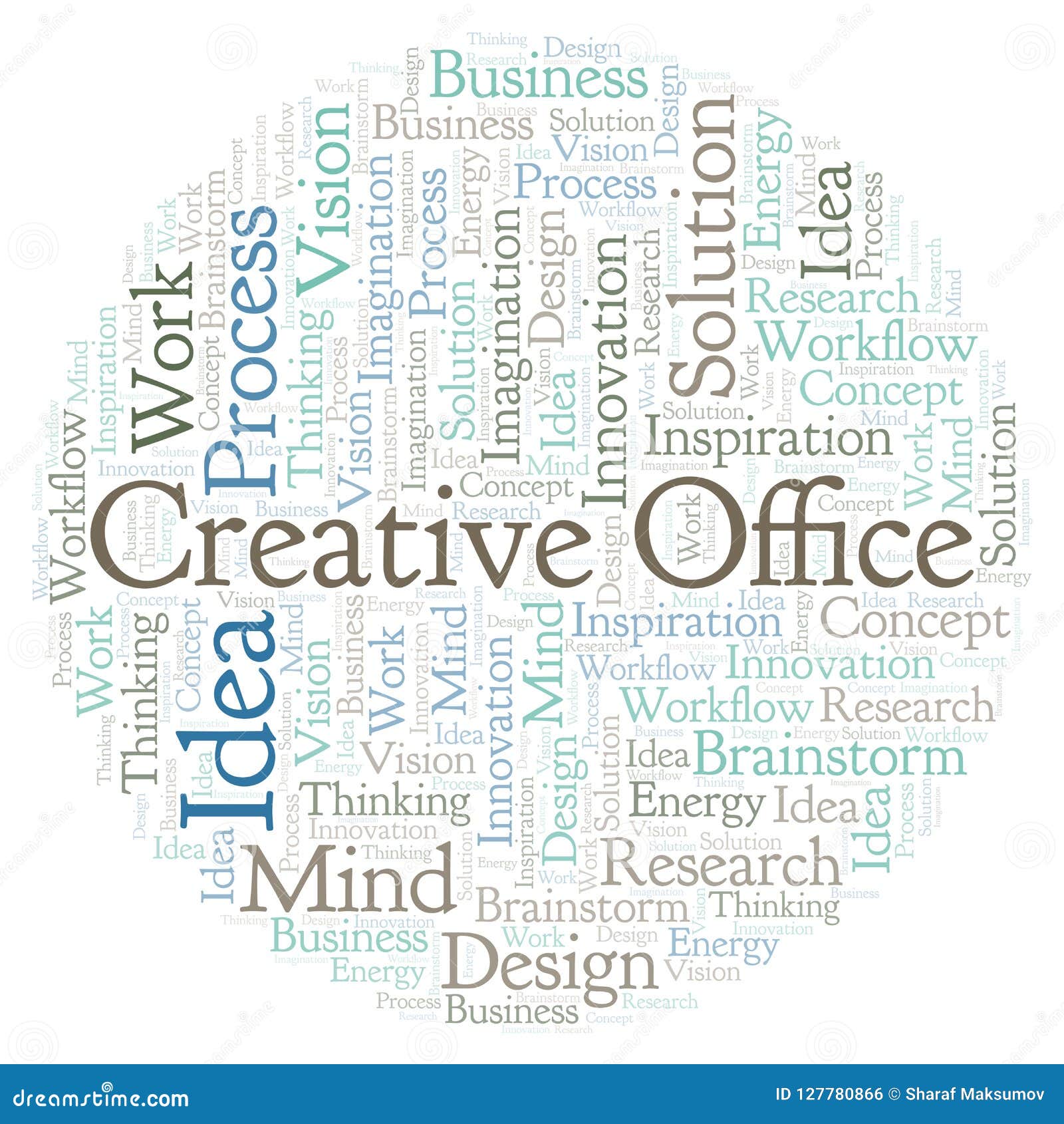 Creative Office Word Cloud, Made with Text only. Stock Illustration ...
