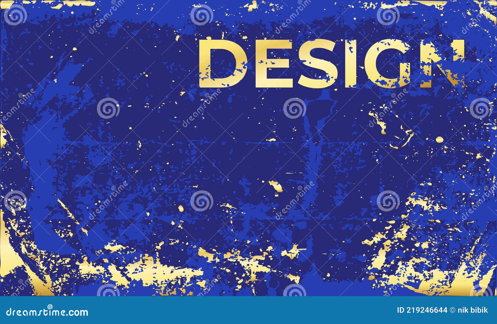Creative Old Design Background Blue with Gold Stock Vector ...