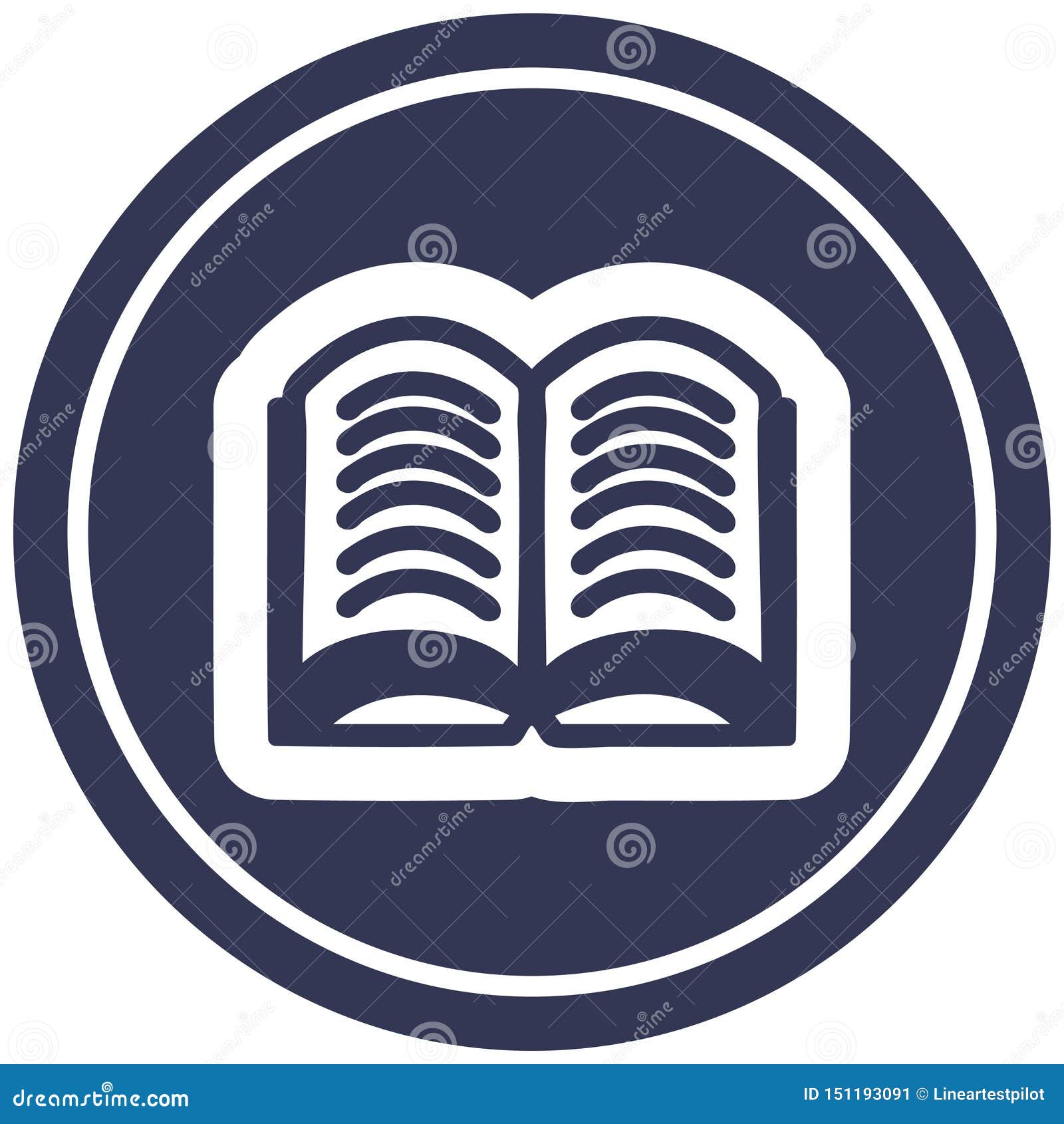 A Creative Open Book Circular Icon Stock Vector - Illustration of ...
