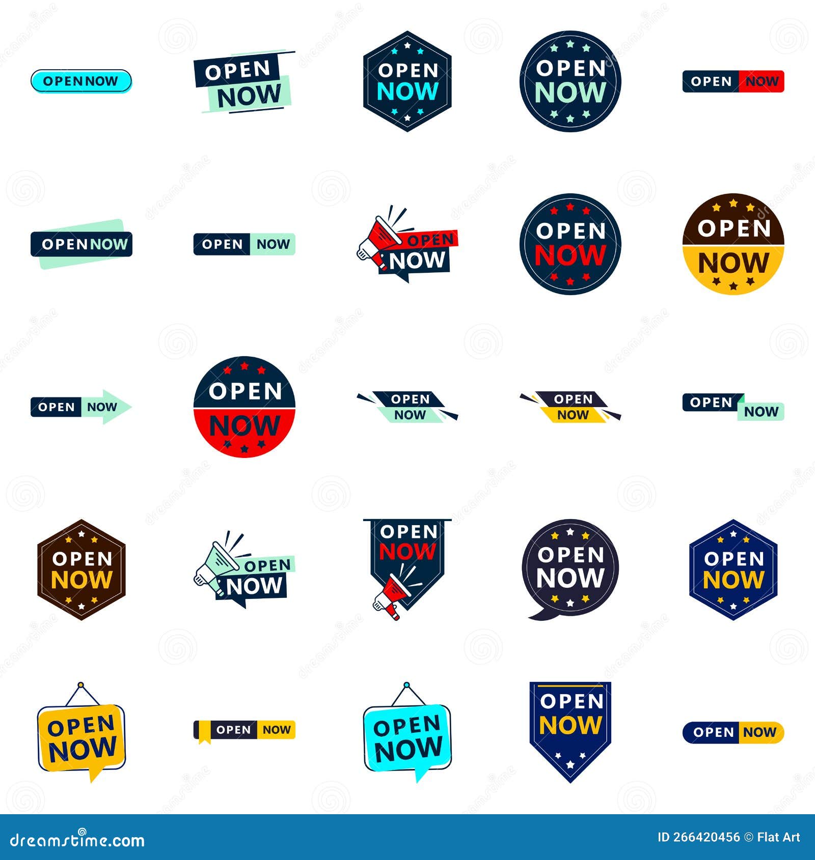 25 Creative Open Now Banners for Your Business Stock Vector ...