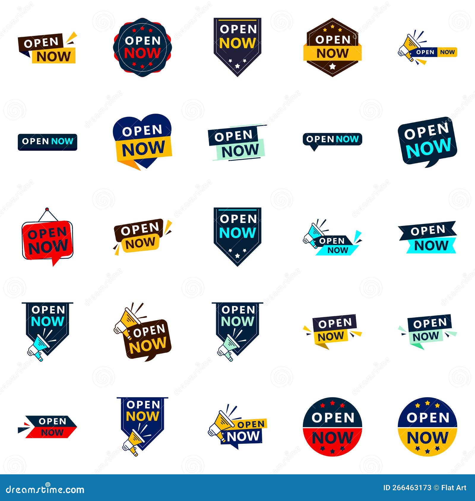 25 Creative Open Now Banners for Your Business Stock Vector ...