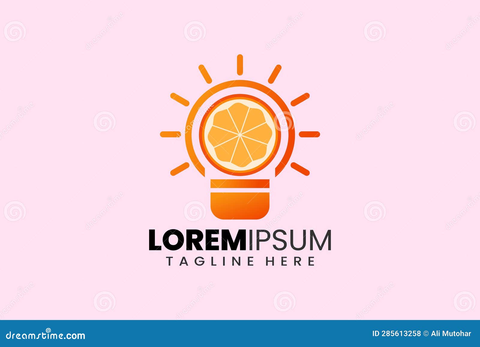 Creative Orange Bulb Logo Designs Inspiration Stock Vector ...