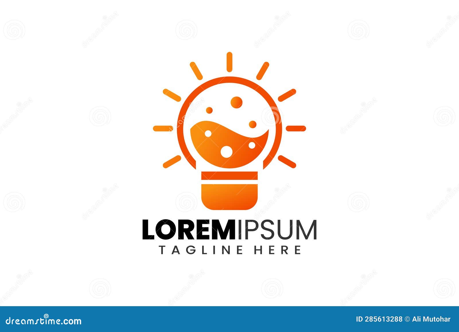 Creative Orange Bulb Logo Designs Inspiration Stock Vector ...
