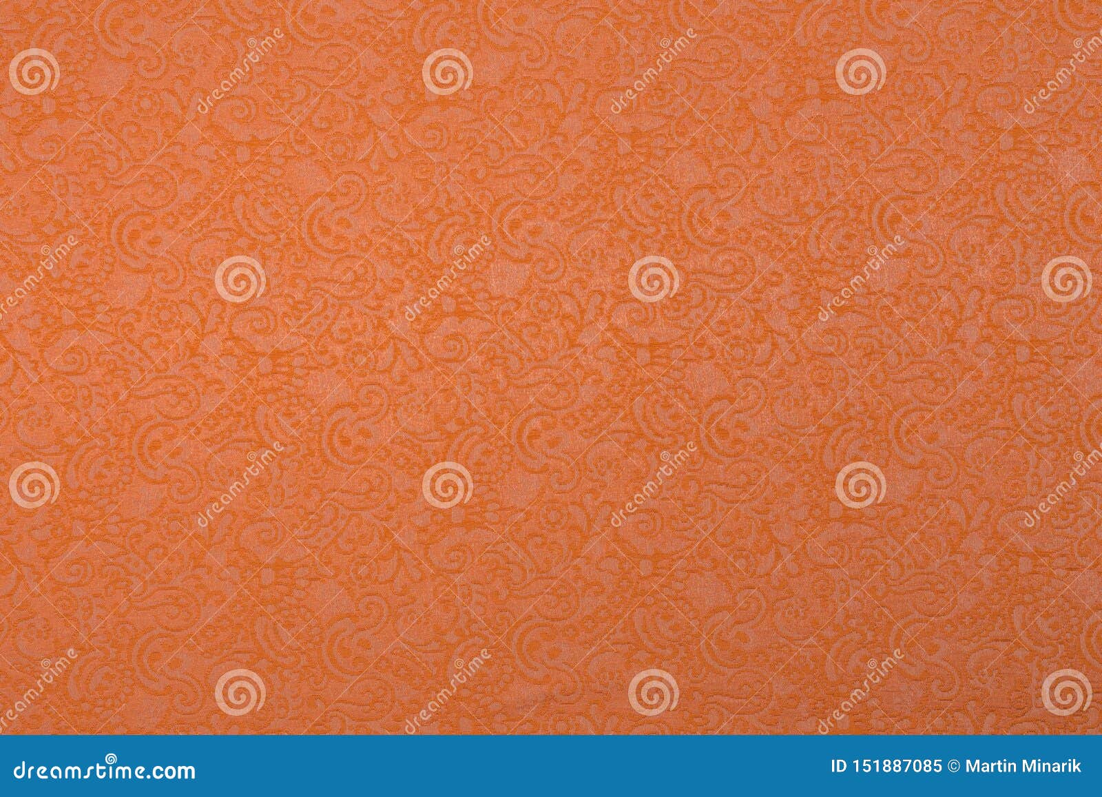 Creative Orange Fabric with Floral Pattern and Textile Texture ...