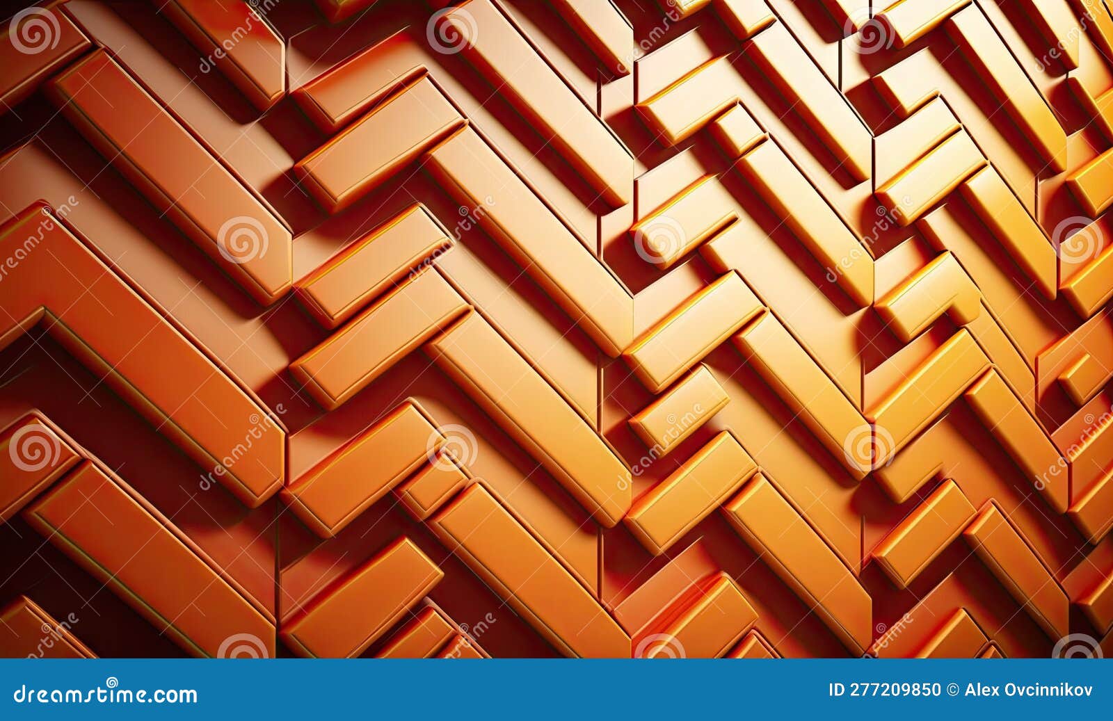 Creative Orange Herringbone Mosaic Tiles Arranged in a Wall Shape Stock ...