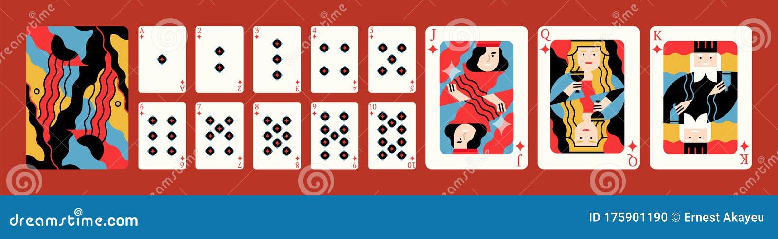 Creative Original Design of Classic Full Deck of Playing Cards Vector ...