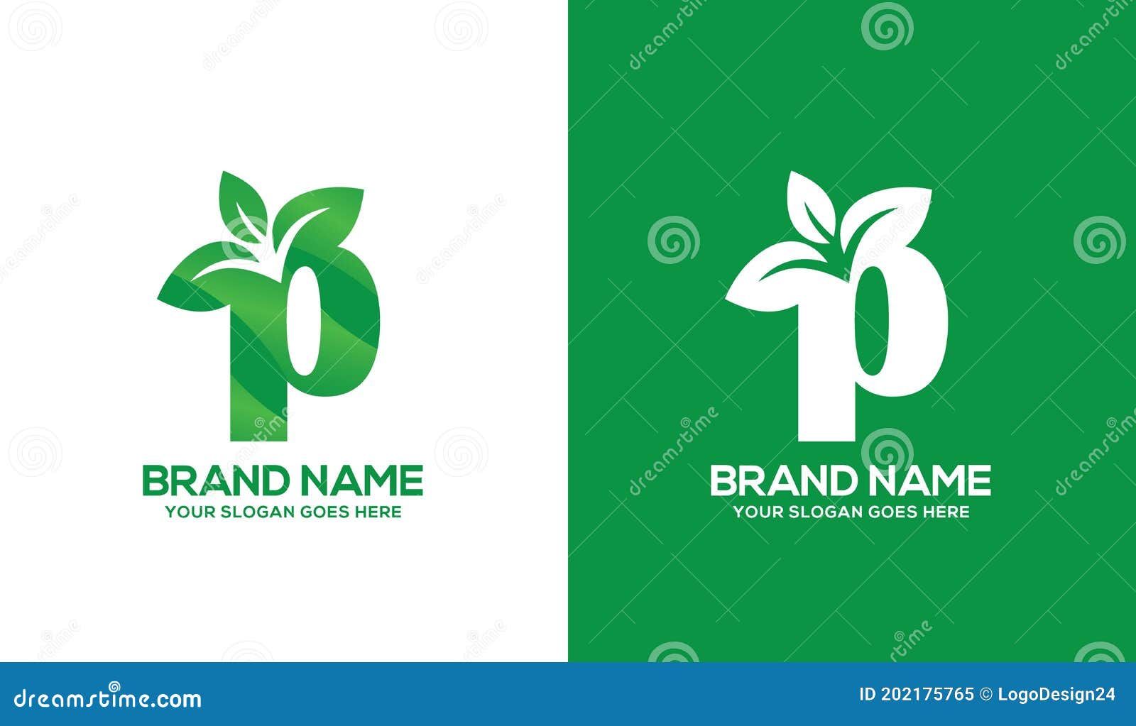 Creative P Alphabet Nature Logo Design Concept Stock Vector ...