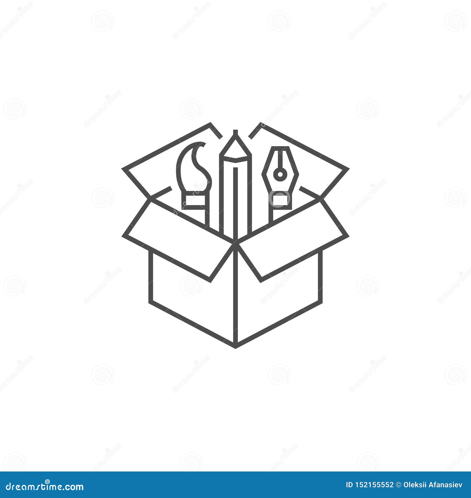 Creative Package Thin Line Vector Icon Stock Vector - Illustration of ...