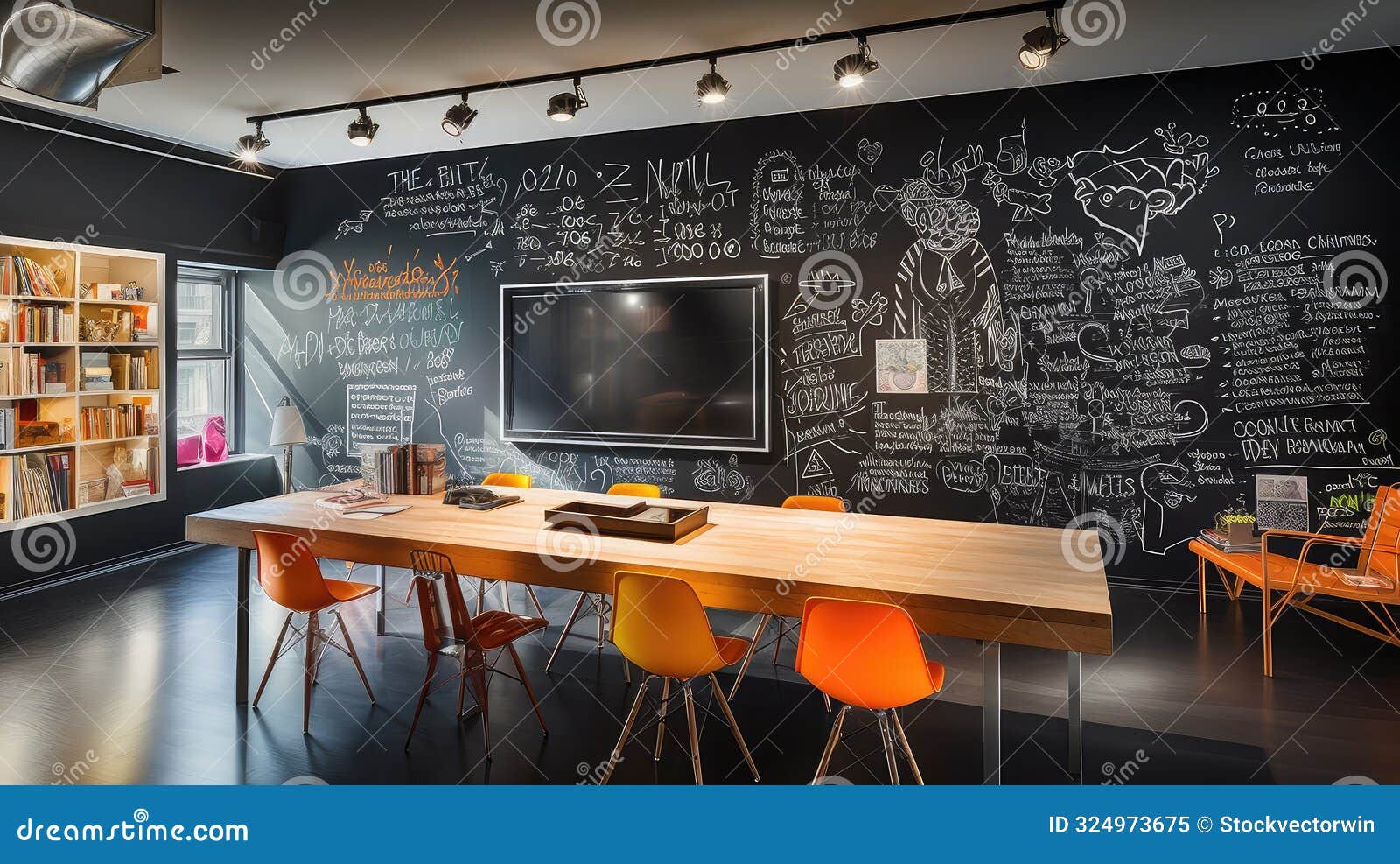 Creative painting interior stock illustration. Illustration of ...