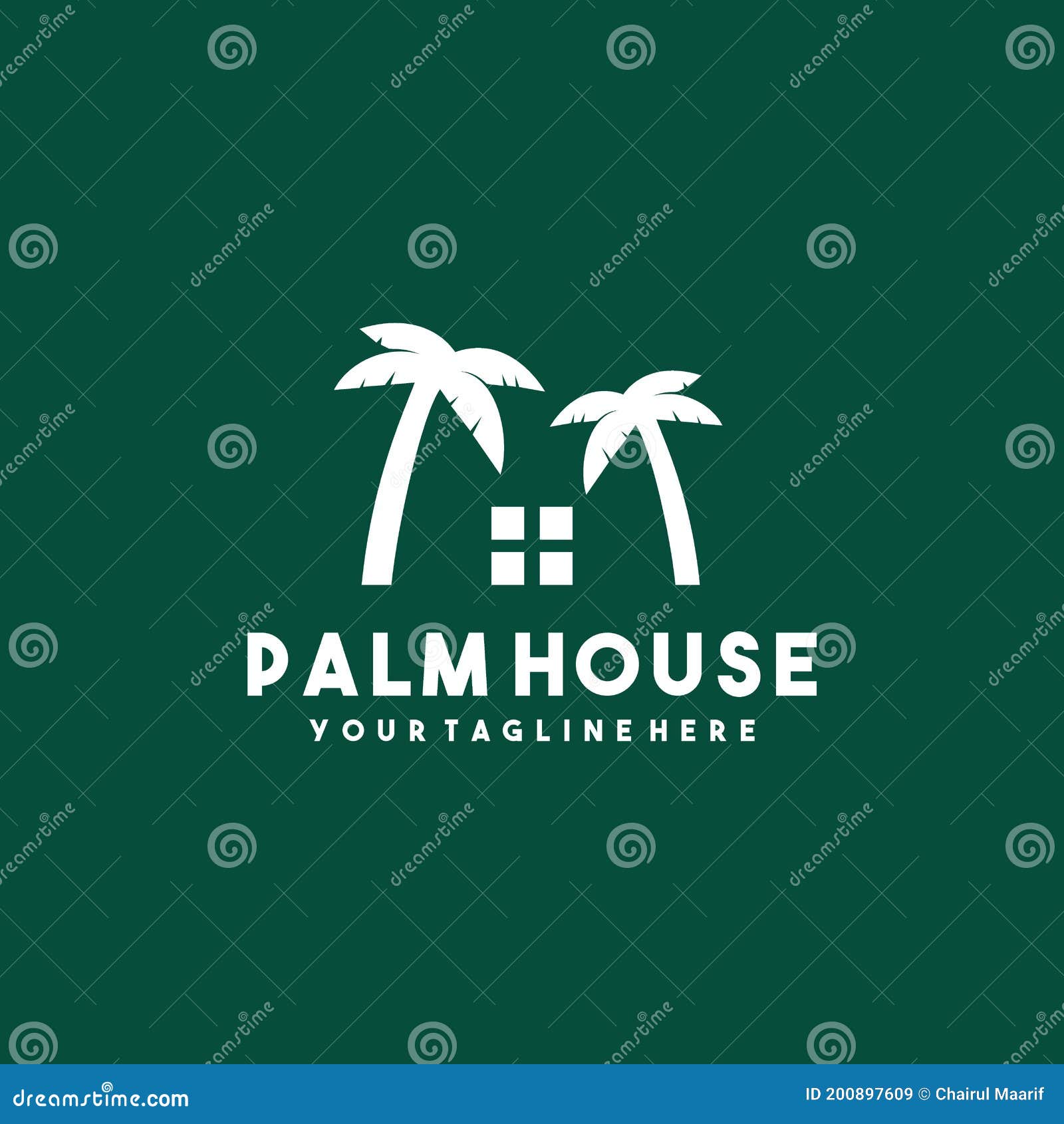 Creative Palm House Logo Design Stock Illustration - Illustration of ...