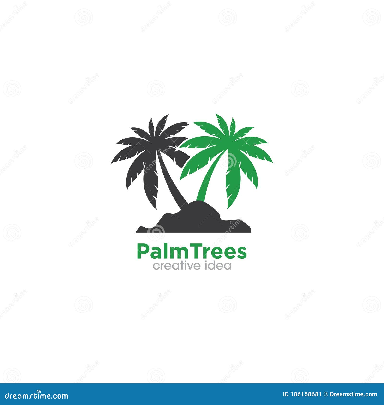 Creative Palm Tree Logo Design Template Stock Vector - Illustration of ...