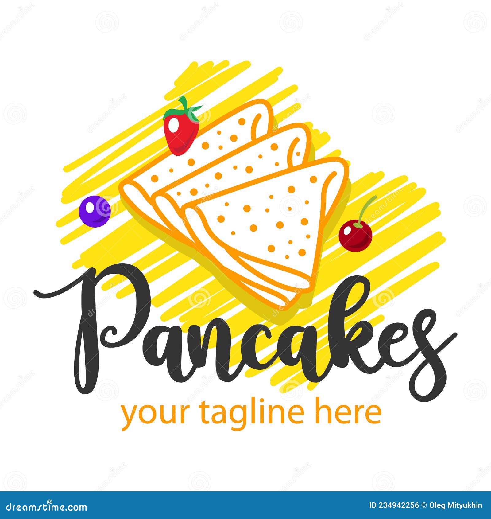Creative Pancake Logo. Emblem for a Restaurant or Cafe Stock Vector ...