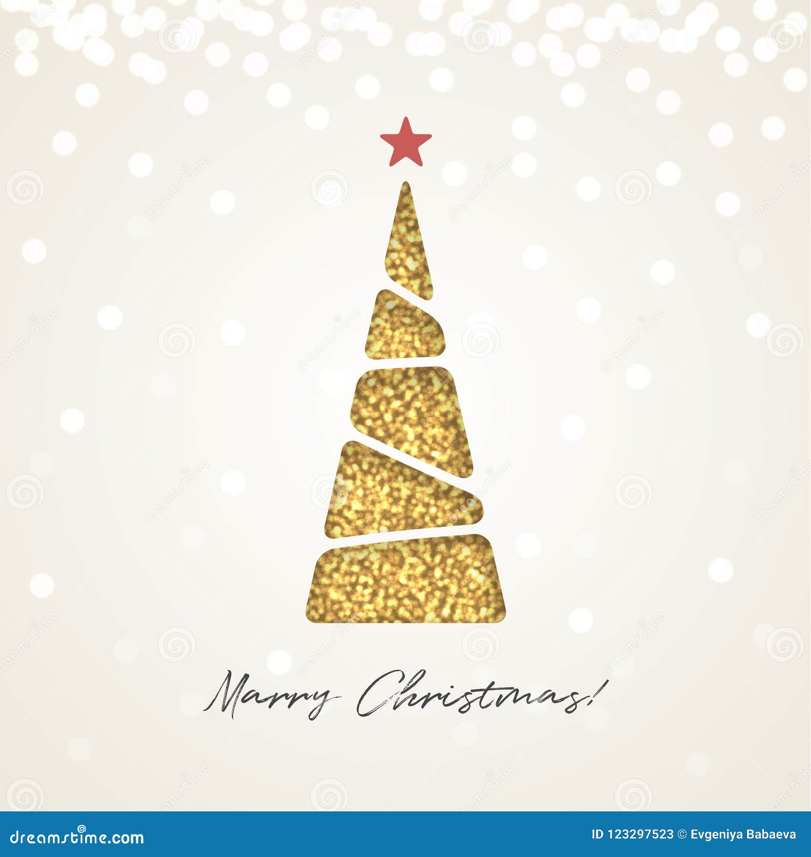 Creative Paper Christmas Tree, Made of Gold Glitter Sparkling Particles ...