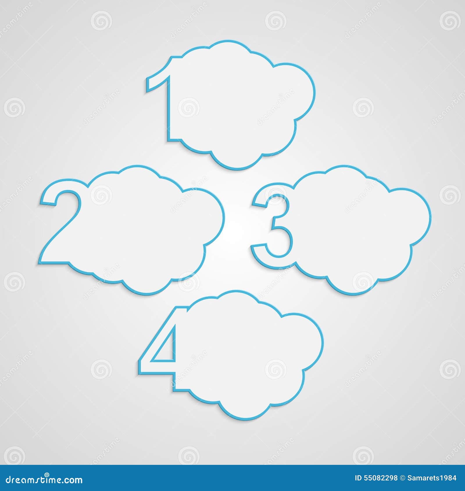 Creative Paper Colorful Numbered Clouds Infographic. Vector ... Creative Paper Colorful Numbered Clouds Infographic. Vector ...