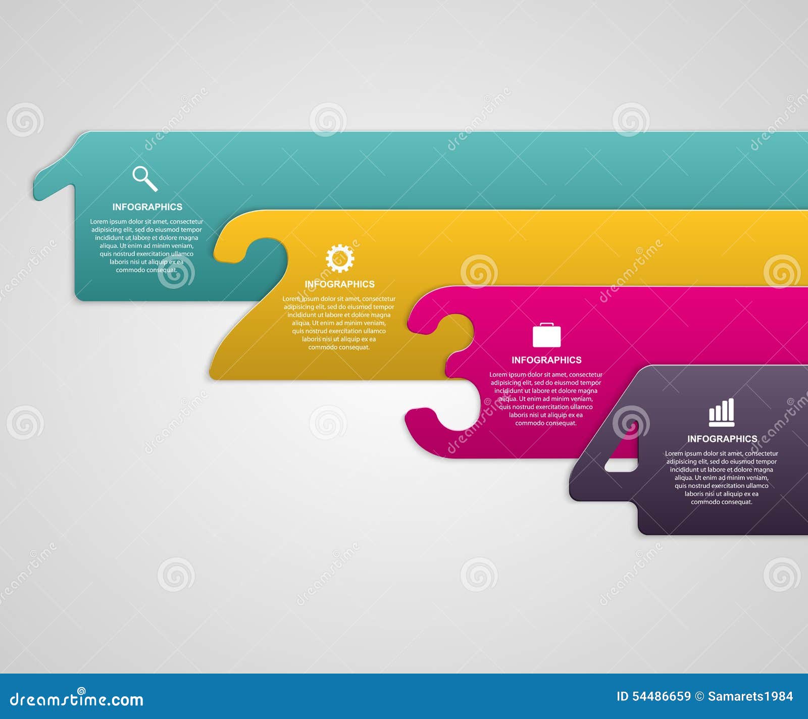 Creative Paper Colorful Numbered Clouds Infographic. Vector ...