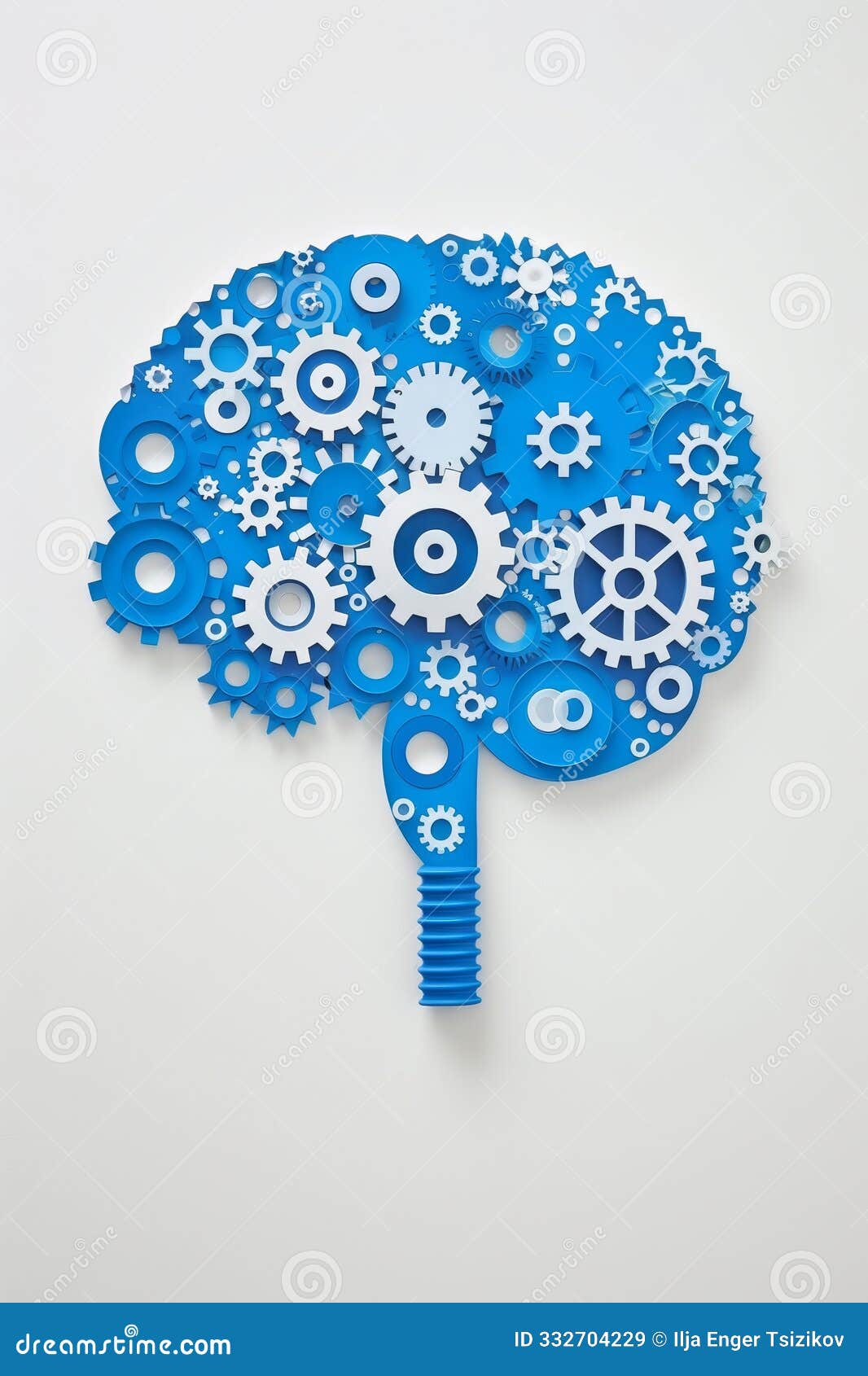 Creative Paper Cut Design of a Human Brain Made of Gears and Cogs on ...