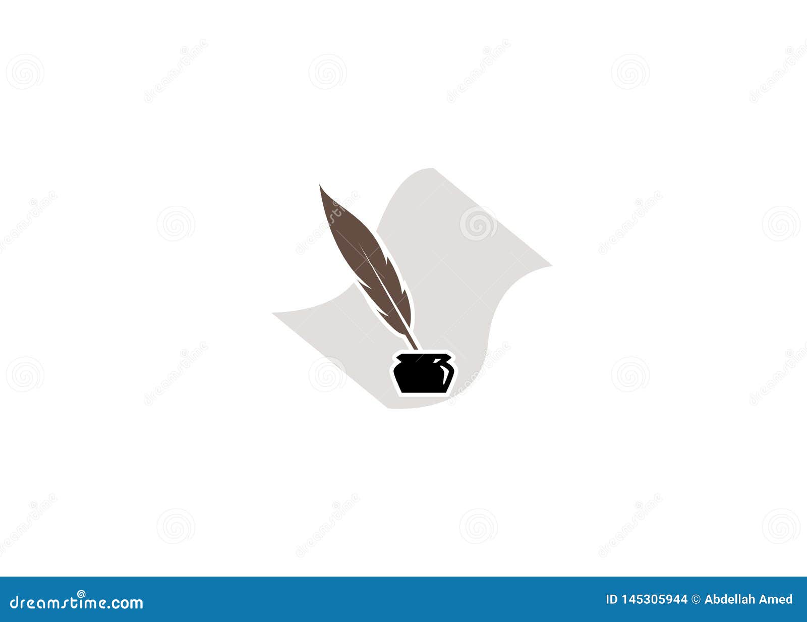 Creative Paper Feather Ink Logo Stock Vector - Illustration of quill ...