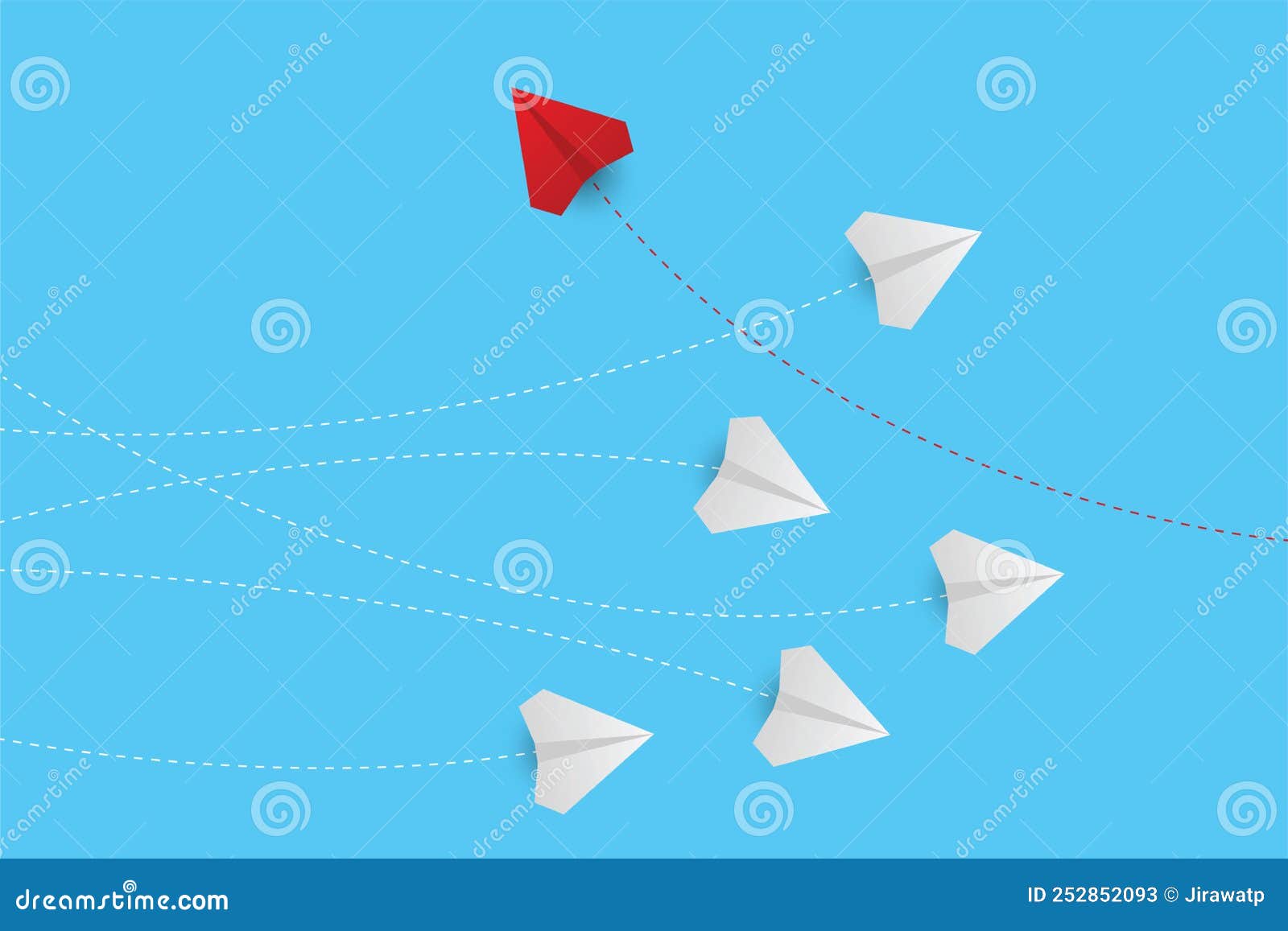 Creative Paper Planes on Blue Background. Think Differently Concept ...