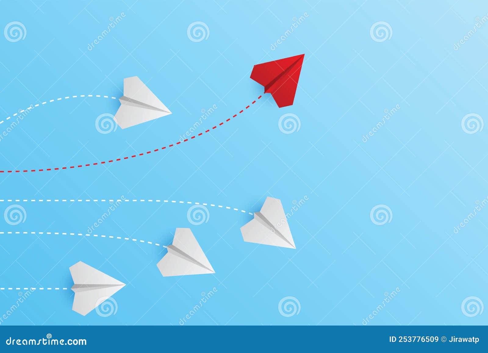 Creative Paper Planes On Blue Background. Think Differently Concept ...