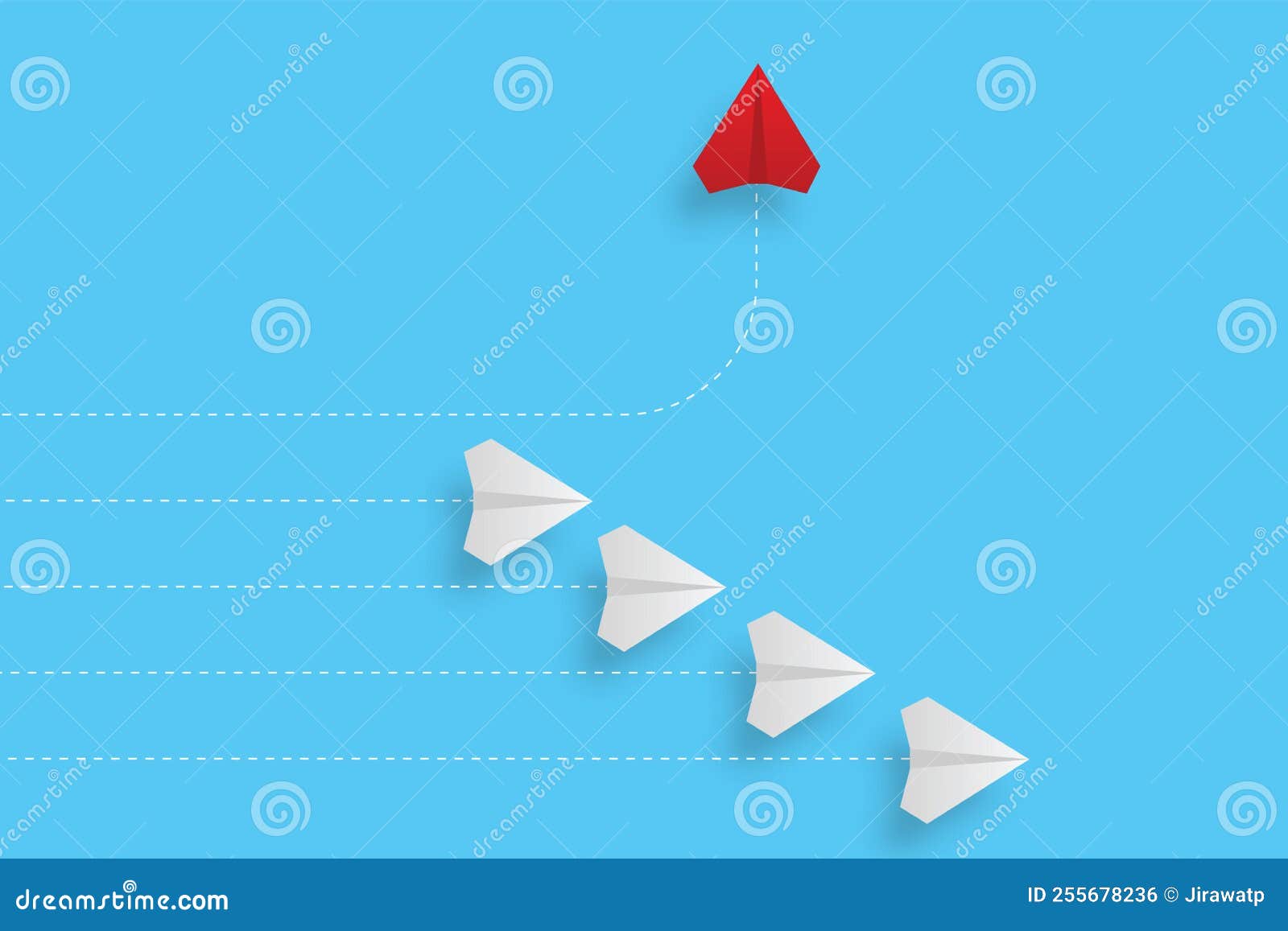 Creative Paper Planes on Blue Background. Think Differently Concept ...