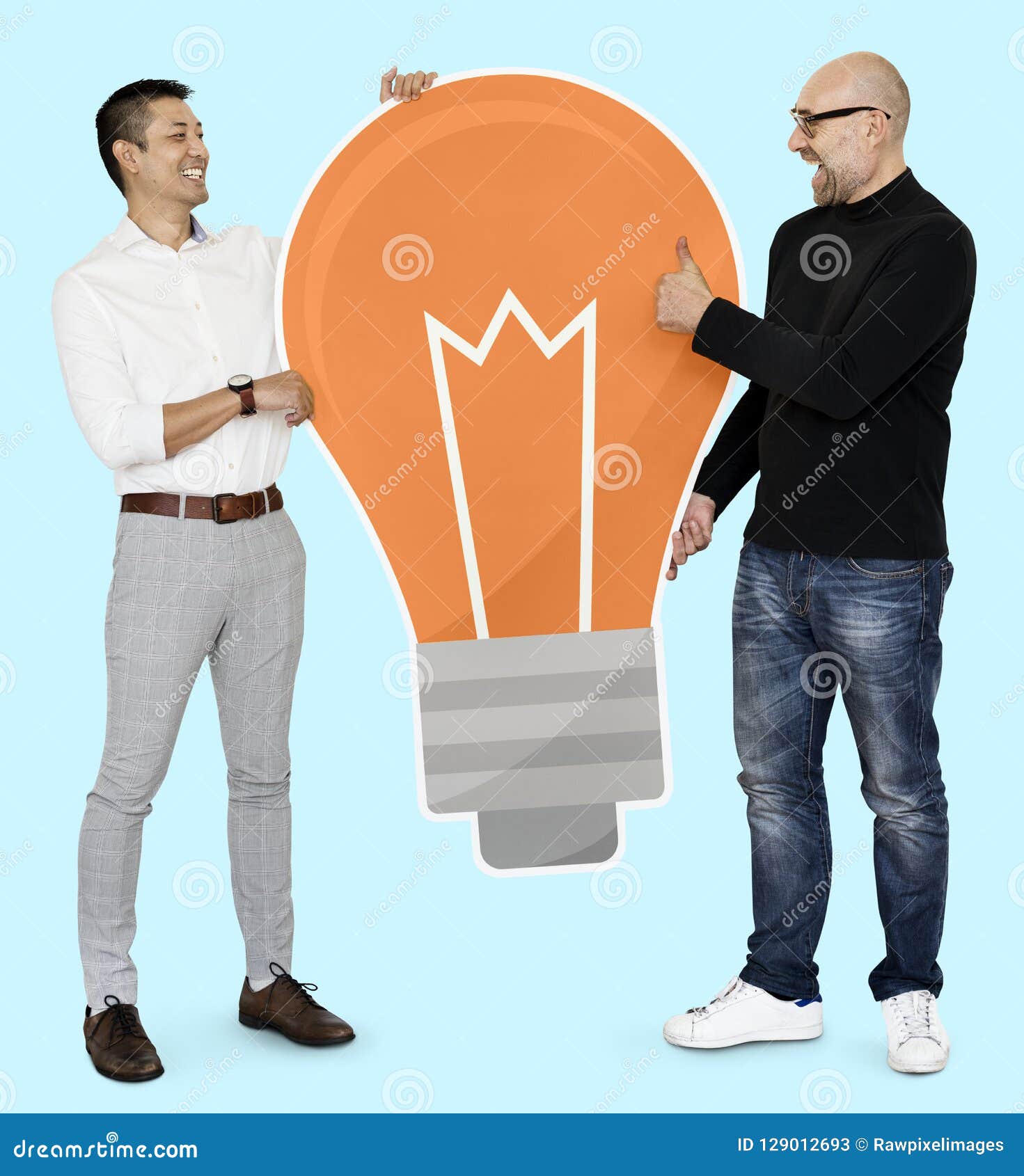 Creative Partners with Bright Ideas Stock Image - Image of knowledge ...