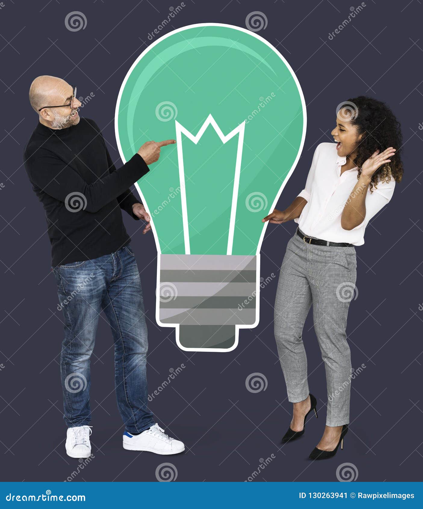 Creative Partners with Bright Ideas Stock Illustration - Illustration ...