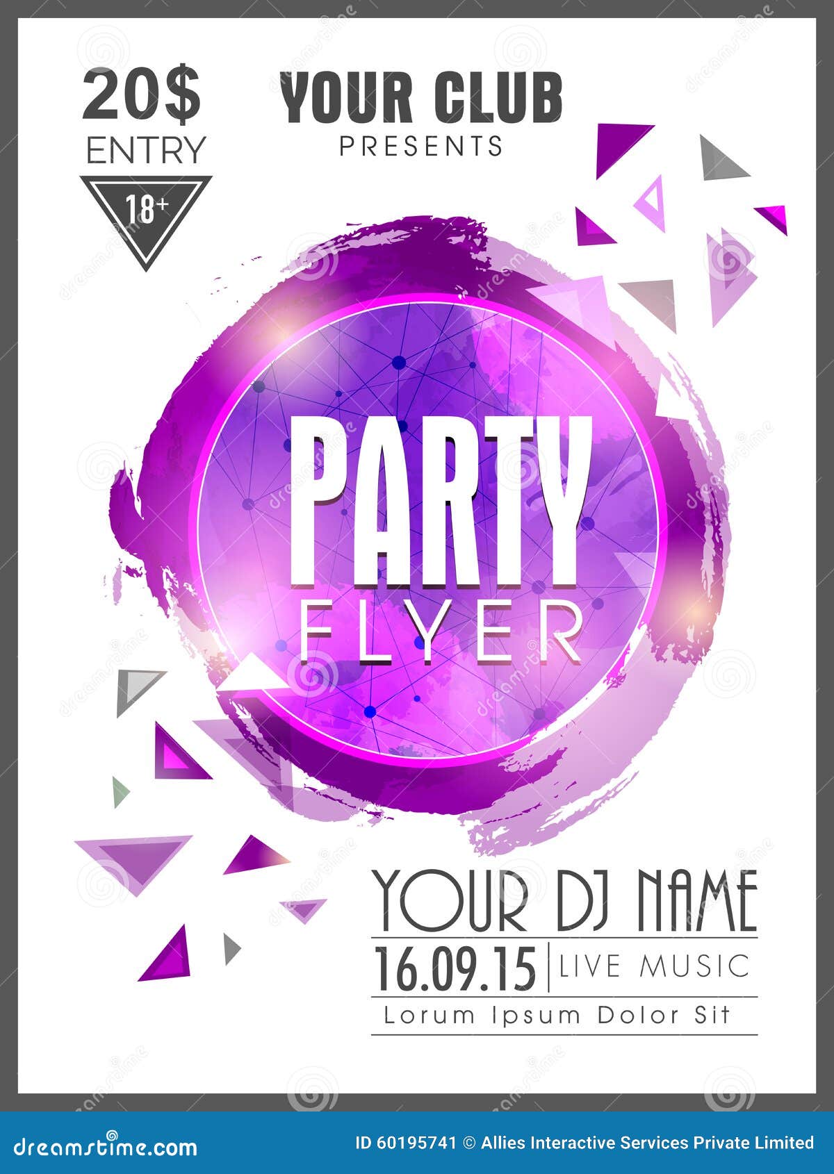 Creative Party Flyer, Template Or Banner. Royalty-Free Stock Photo ...