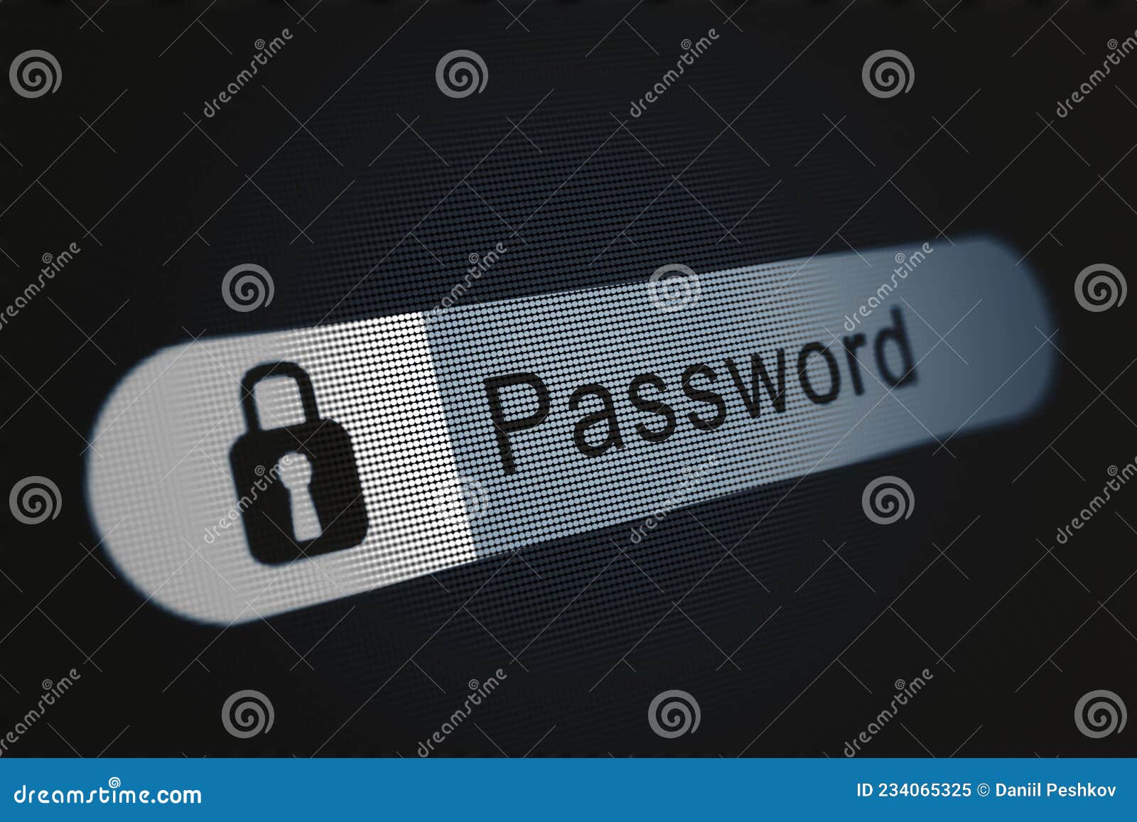 Creative Password Bar on Background. Protection and Safety Concept. 3D ...