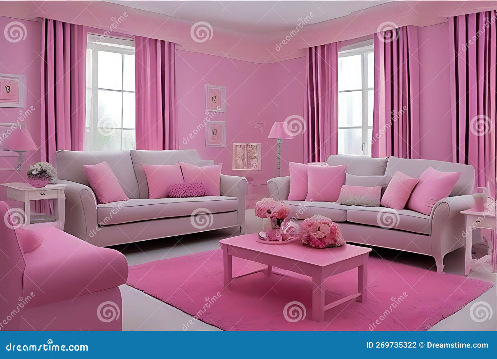 Creative Pastel Color Elegant Drawing Interior Design, Peculiar Stock ...