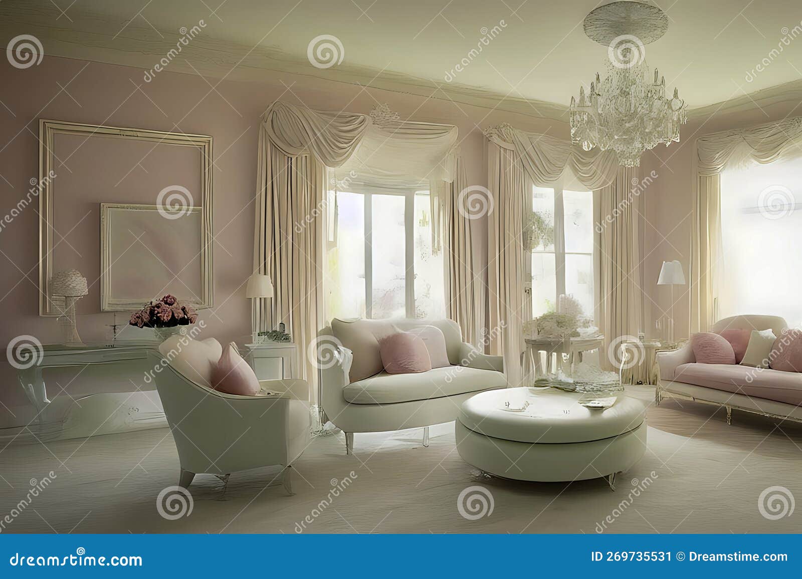 Creative Pastel Color Elegant Drawing Interior Design, Peculiar Stock ...