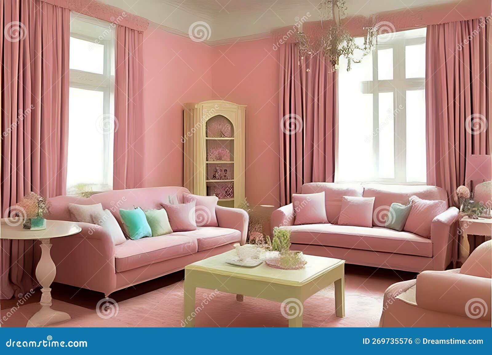 Creative Pastel Color Elegant Drawing Interior Design, Peculiar Stock ...