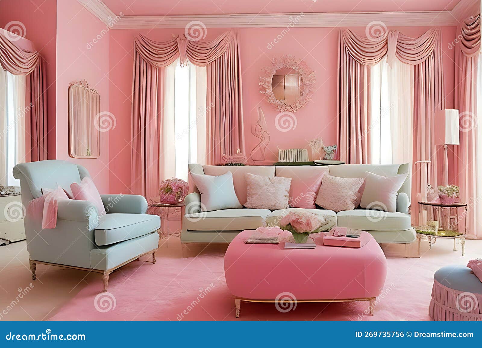 Creative Pastel Color Elegant Drawing Interior Design, Peculiar Stock ...