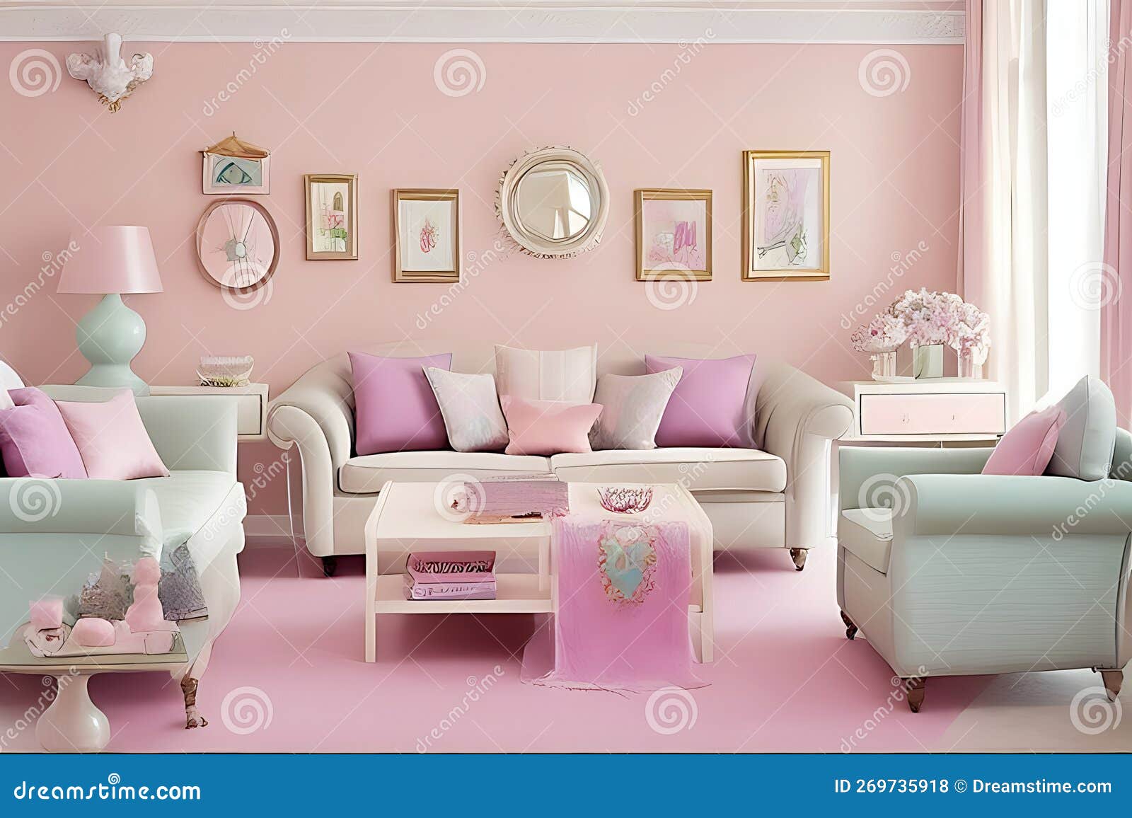 Creative Pastel Color Elegant Drawing Interior Design, Peculiar Stock ...