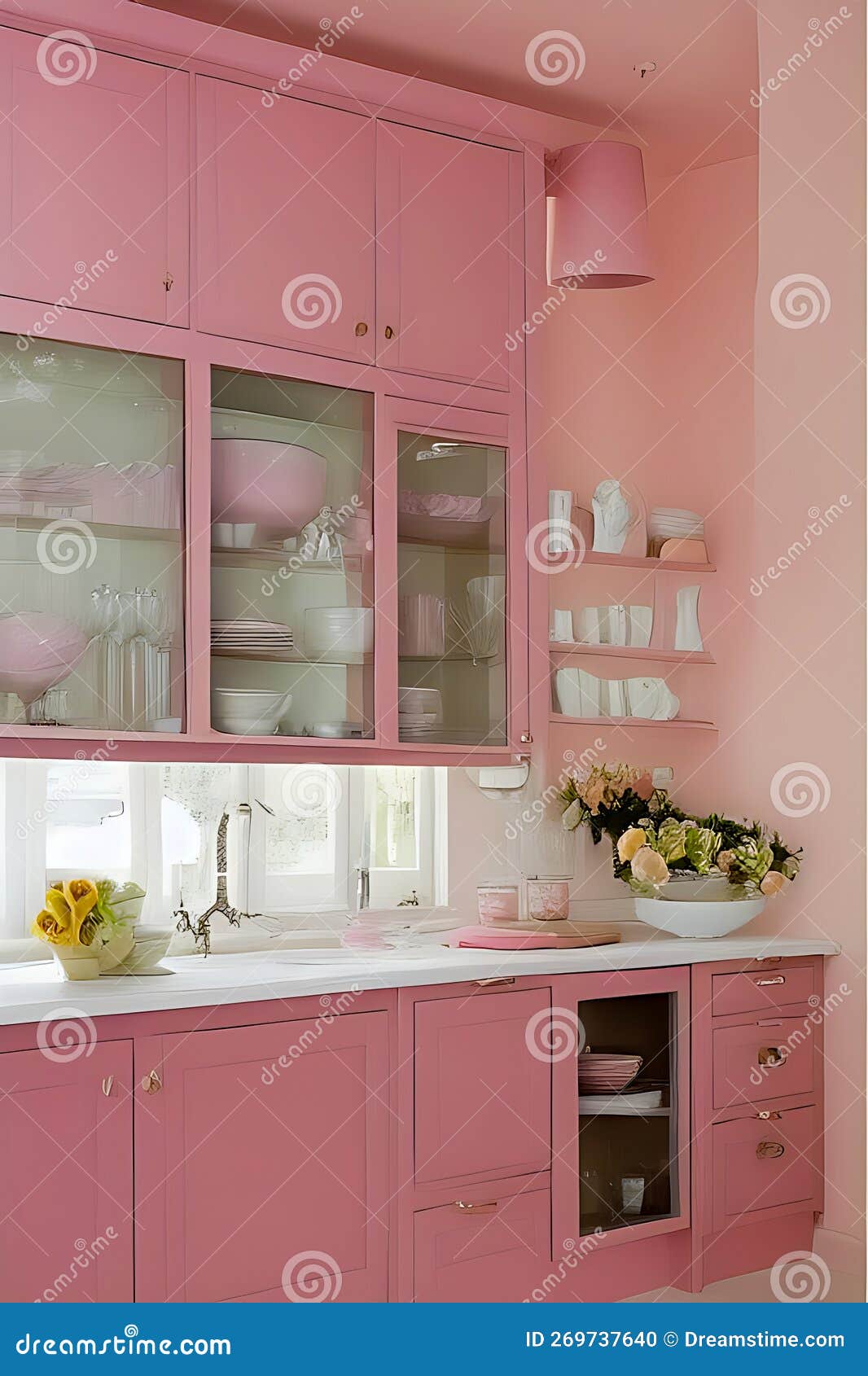 Creative Pastel Color Elegant Kitchen Interior Design, Peculiar Stock ...