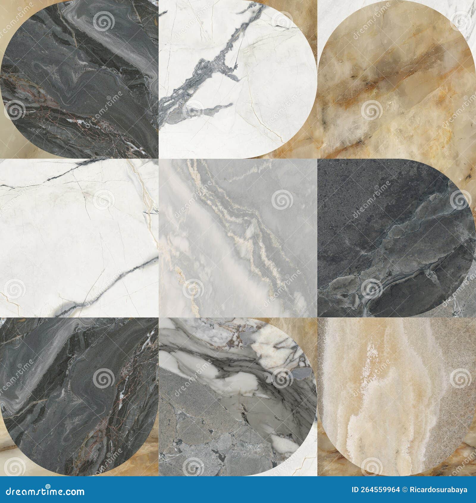 Creative Patchwork Pattern Stone Ceramic Wallpaper Design. White Marble ...